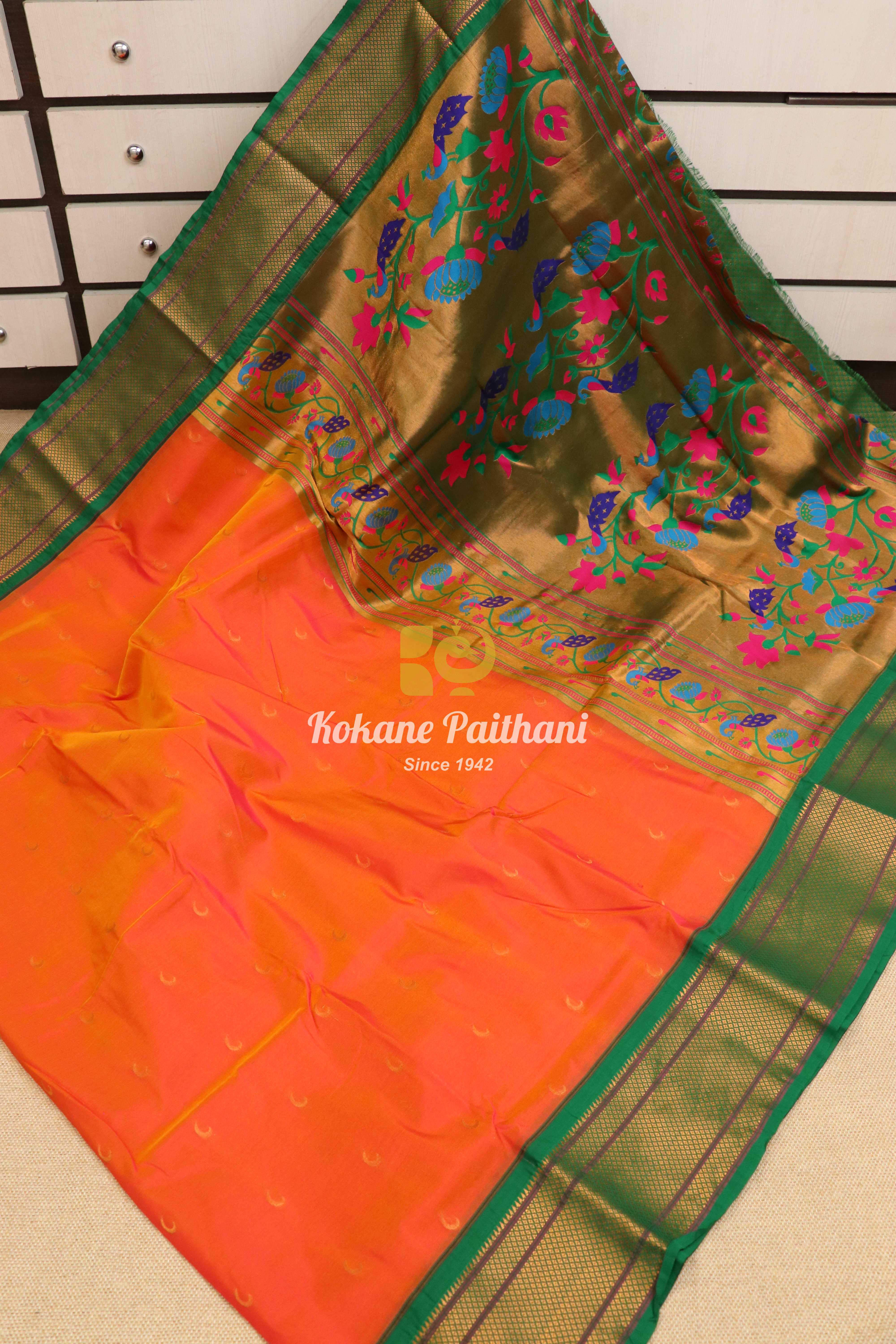 Kadiyal Chandrakala Fancy Pallu Paithani – Kokane Paithani and Sons