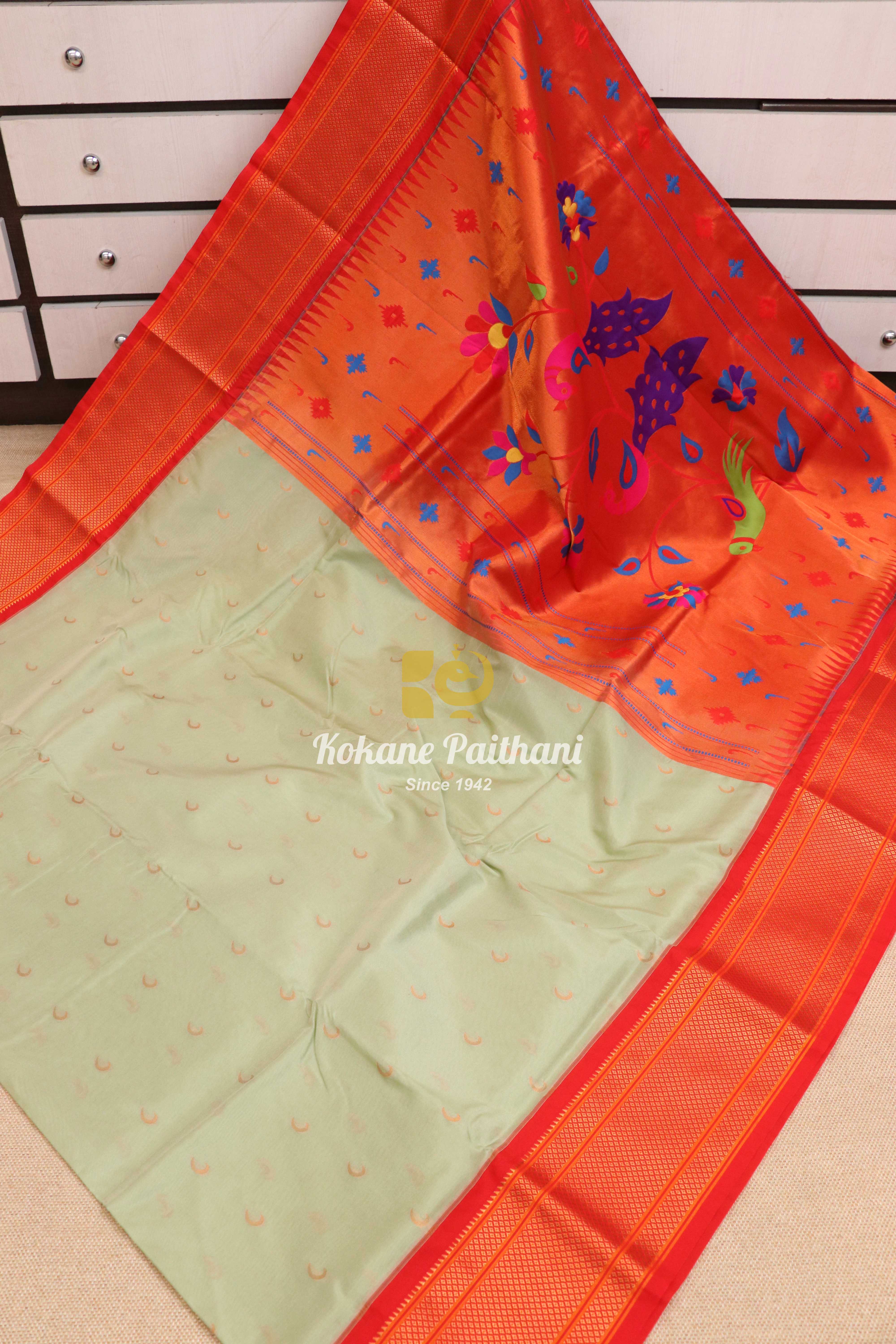 Kadiyal Chandrakala Fancy Pallu Paithani – Kokane Paithani and Sons
